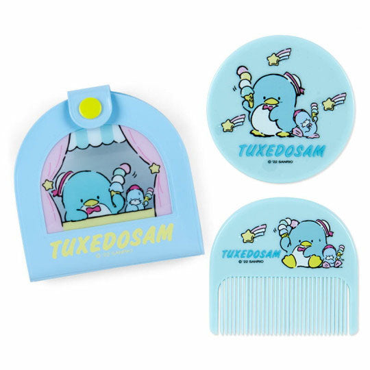 Sanrio Tuxedo Sam Face Mirror & Comb Set With Case – Twinkle Glory