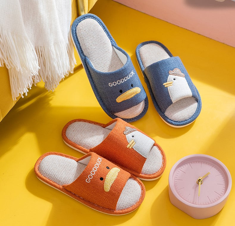 Indoor Anti-slip Flax Slippers With Duck Design – Twinkle Glory