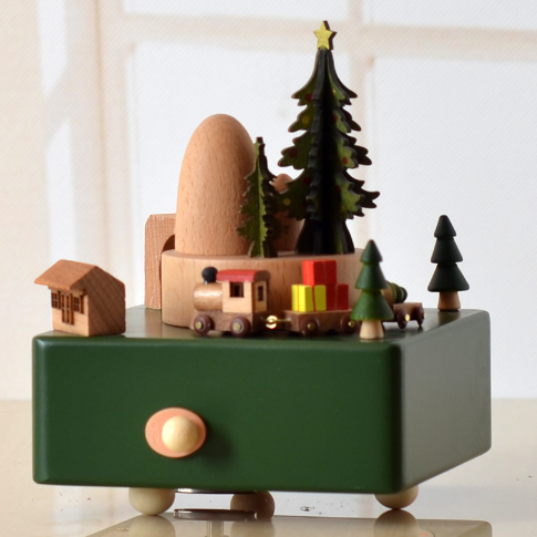 Generic Brand Wooden Green Little Train Music Box 16cm | 1532 – Twinkle ...